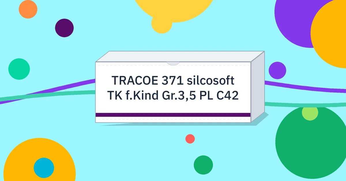 Symbolbild: Packung mit der Aufschrift TRACOE 371 silcosoft TK f.Kind Gr.3,5 PL C42 (PZN 14315233) – Verfügbarkeit und Bezug in Apotheken in Frankfurt am Main