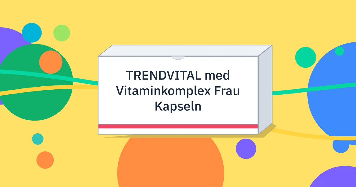 Symbolbild: Packung mit der Aufschrift TRENDVITAL med Vitaminkomplex Frau Kapseln (PZN 12562921) – Verfügbarkeit und Bezug in Apotheken in Frankfurt am Main