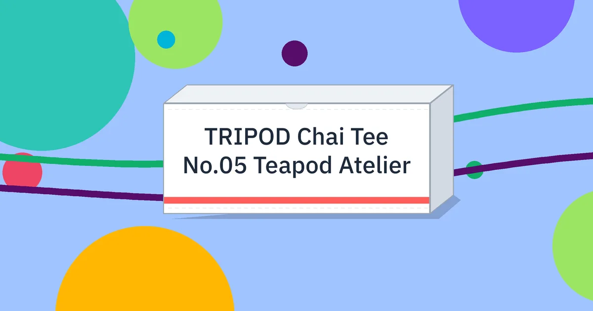 Symbolbild: Packung mit der Aufschrift TRIPOD Chai Tee No.05 Teapod Atelier (PZN 17895509) – Verfügbarkeit und Bezug in Apotheken in Frankfurt am Main