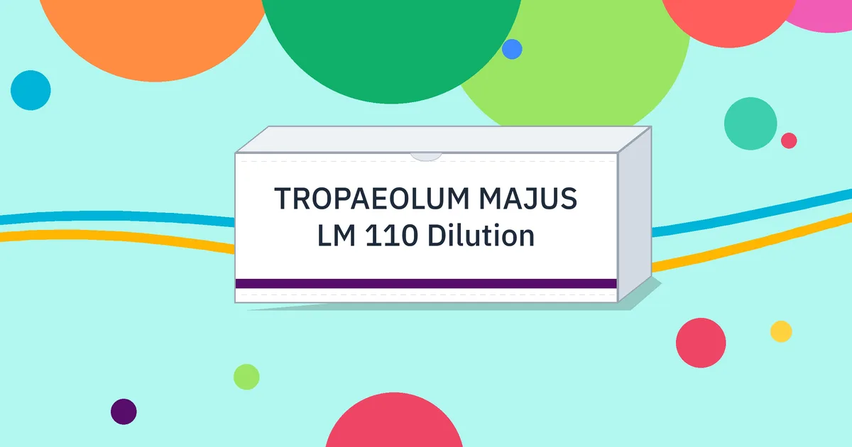 Symbolbild: Packung mit der Aufschrift TROPAEOLUM MAJUS LM 110 Dilution (PZN 13253346) – Verfügbarkeit und Bezug in Apotheken in Frankfurt am Main