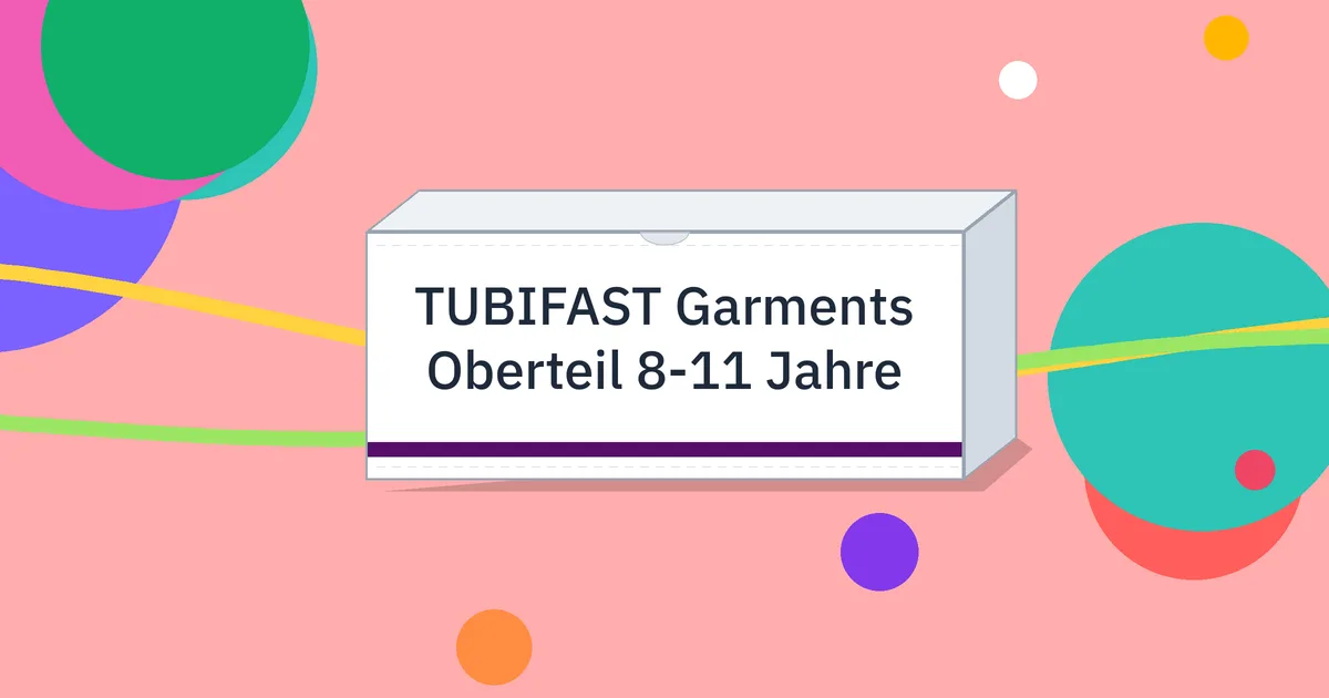 Symbolbild: Packung mit der Aufschrift TUBIFAST Garments Oberteil 8-11 Jahre (PZN 10847393) – Verfügbarkeit und Bezug in Apotheken in Frankfurt am Main