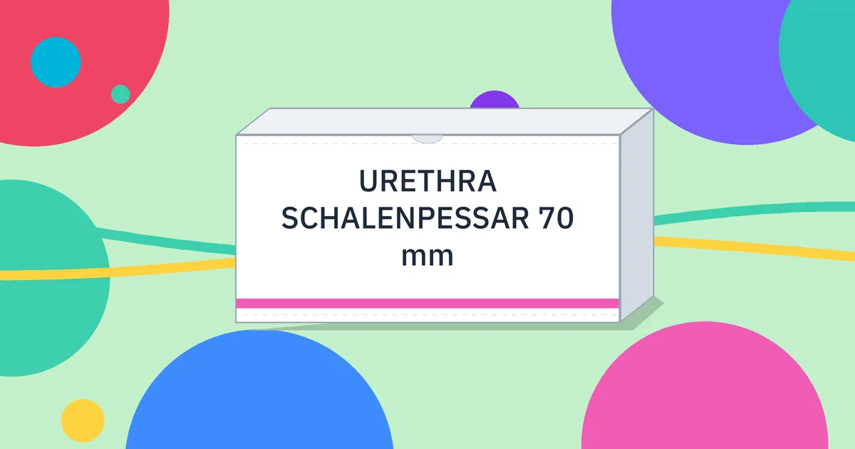 Symbolbild: Packung mit der Aufschrift URETHRA SCHALENPESSAR 70 mm (PZN 07279904) – Verfügbarkeit und Bezug in Apotheken in Frankfurt am Main