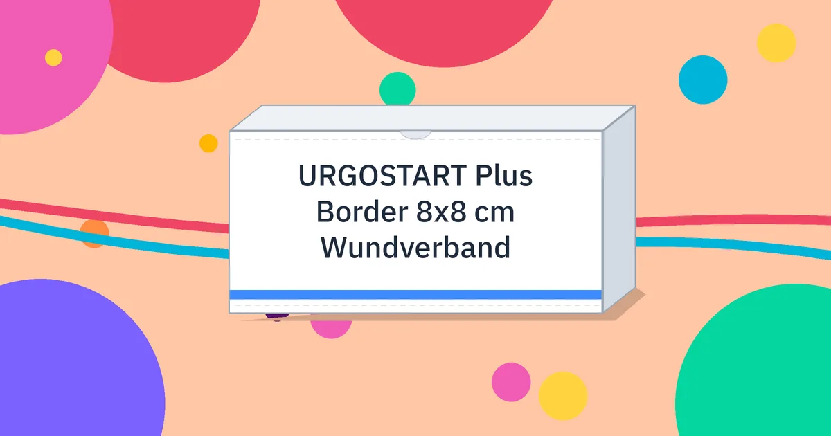 Symbolbild: Packung mit der Aufschrift URGOSTART Plus Border 8x8 cm Wundverband (PZN 18730673) – Verfügbarkeit und Bezug in Apotheken in Frankfurt am Main