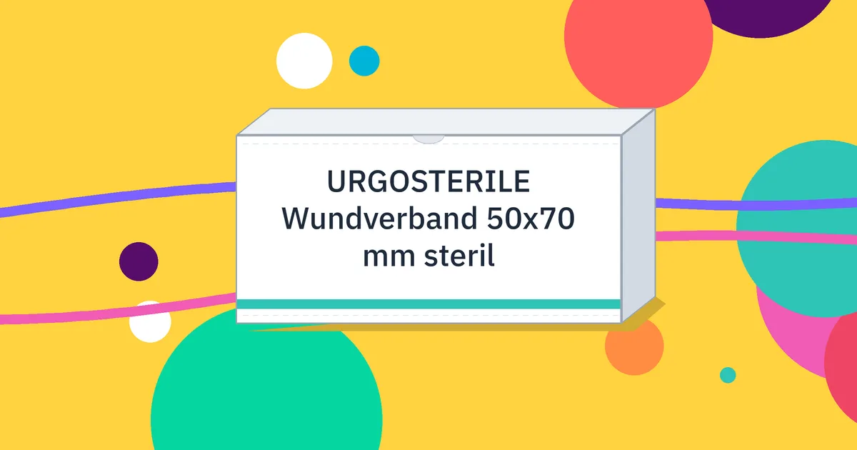 Symbolbild: Packung mit der Aufschrift URGOSTERILE Wundverband 50x70 mm steril (PZN 17165573) – Verfügbarkeit und Bezug in Apotheken in Frankfurt am Main