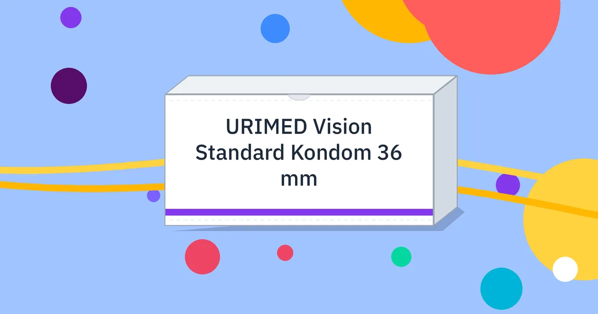 Symbolbild: Packung mit der Aufschrift URIMED Vision Standard Kondom 36 mm (PZN 00500139) – Verfügbarkeit und Bezug in Apotheken in Frankfurt am Main