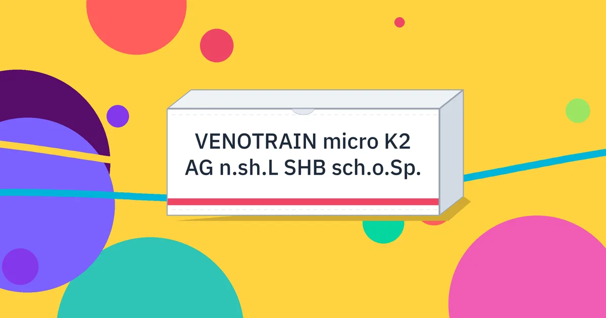 Symbolbild: Packung mit der Aufschrift VENOTRAIN micro K2 AG n.sh.L SHB sch.o.Sp. (PZN 02370540) – Verfügbarkeit und Bezug in Apotheken in Frankfurt am Main