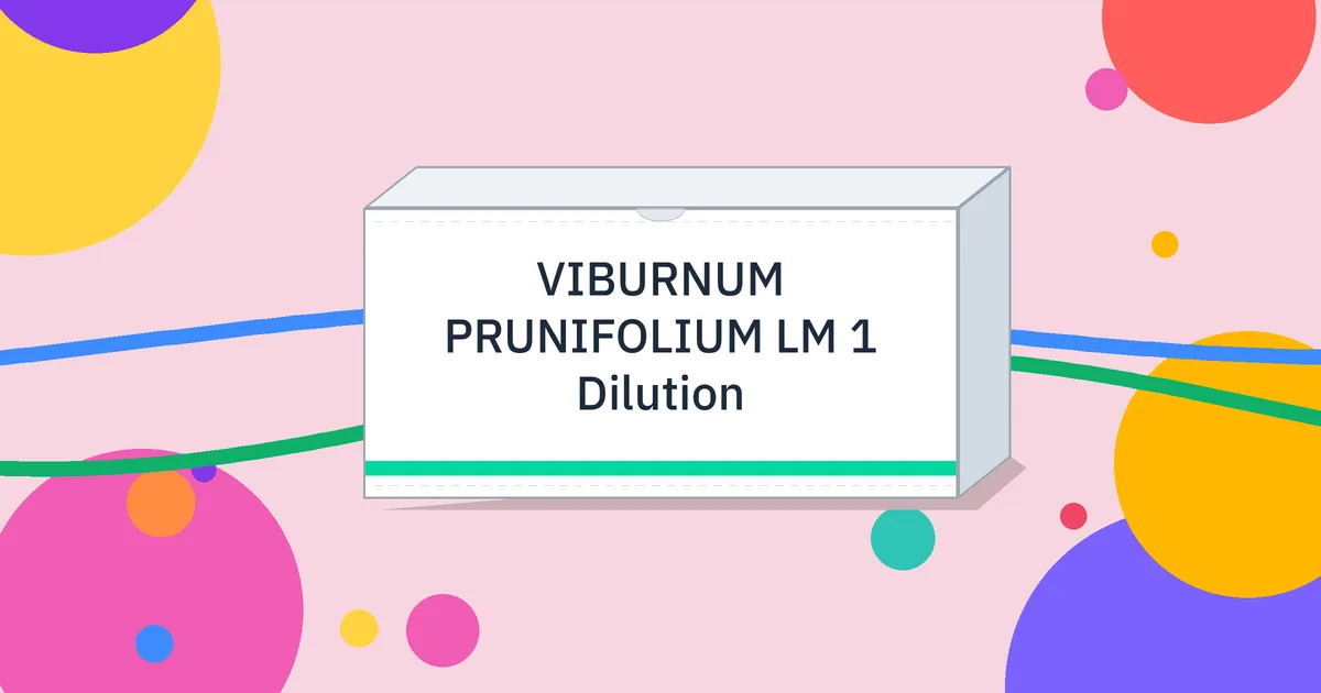 Symbolbild: Packung mit der Aufschrift VIBURNUM PRUNIFOLIUM LM 1 Dilution (PZN 13271539) – Verfügbarkeit und Bezug in Apotheken in Frankfurt am Main