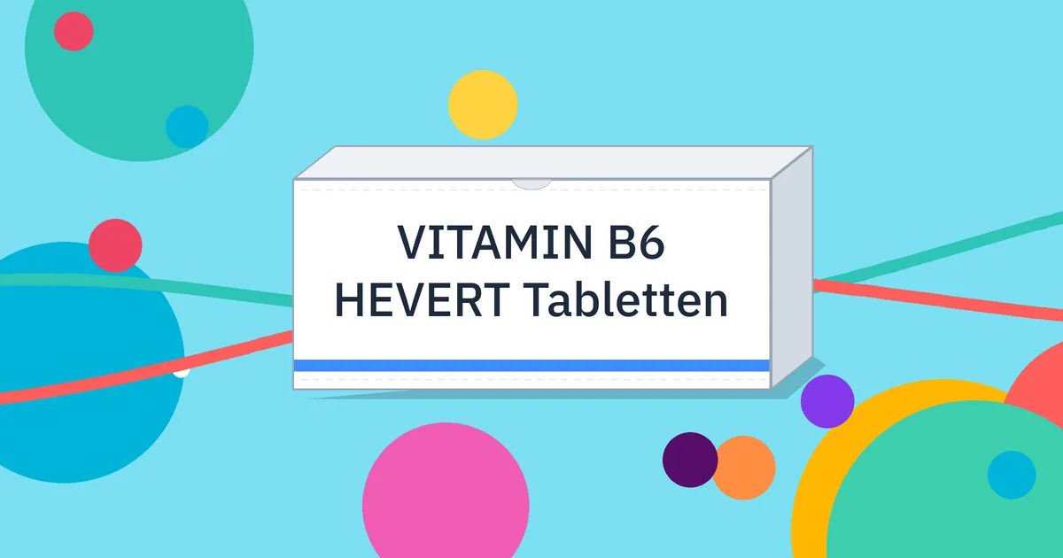 Symbolbild: Packung mit der Aufschrift VITAMIN B6 HEVERT Tabletten (PZN 04490283) – Verfügbarkeit und Bezug in Apotheken in Frankfurt am Main