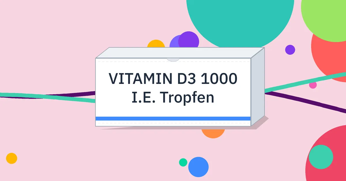 Symbolbild: Packung mit der Aufschrift VITAMIN D3 1000 I.E. Tropfen (PZN 15636152) – Verfügbarkeit und Bezug in Apotheken in Frankfurt am Main