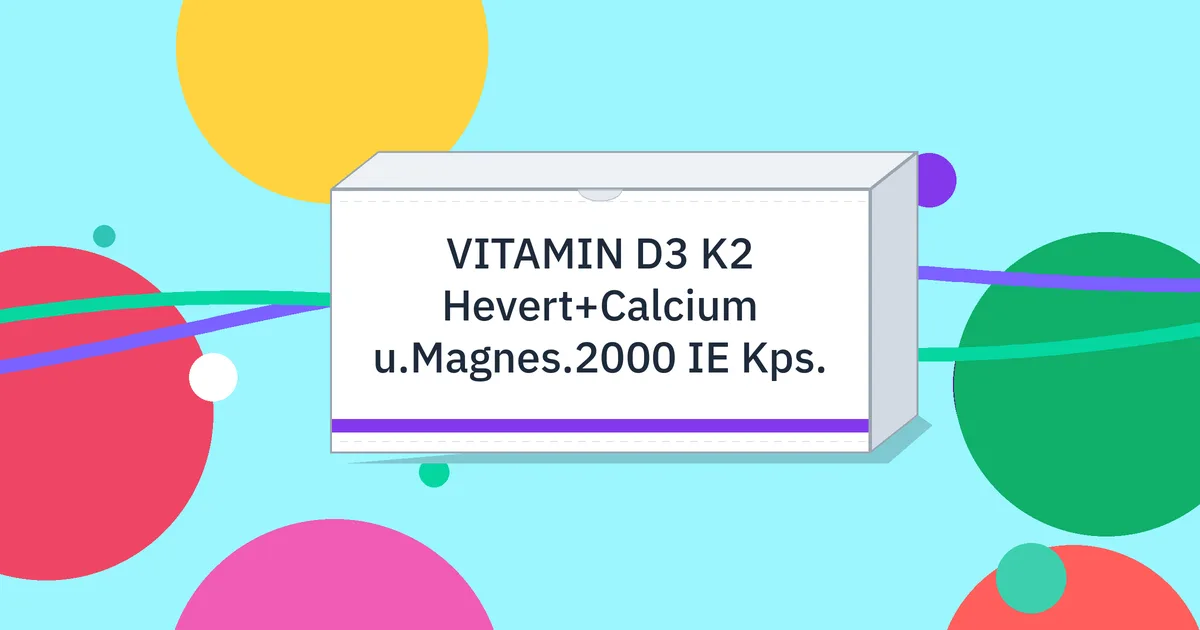 Symbolbild: Packung mit der Aufschrift VITAMIN D3 K2 Hevert+Calcium u.Magnes.2000 IE Kps. (PZN 19295682) – Verfügbarkeit und Bezug in Apotheken in Frankfurt am Main
