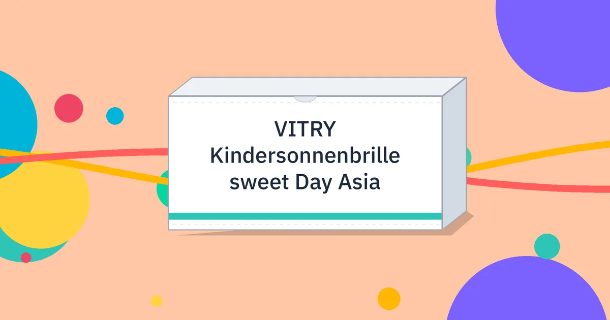 Symbolbild: Packung mit der Aufschrift VITRY Kindersonnenbrille sweet Day Asia (PZN 18452932) – Verfügbarkeit und Bezug in Apotheken in Frankfurt am Main