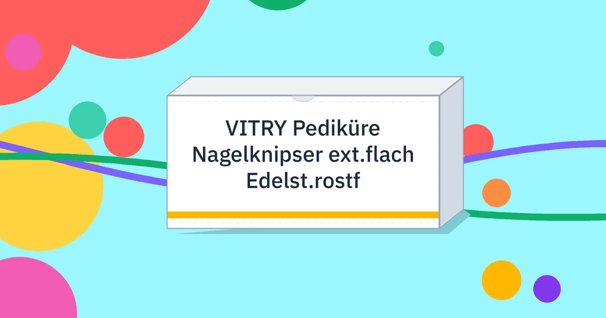 Symbolbild: Packung mit der Aufschrift VITRY Pediküre Nagelknipser ext.flach Edelst.rostf (PZN 05109753) – Verfügbarkeit und Bezug in Apotheken in Frankfurt am Main