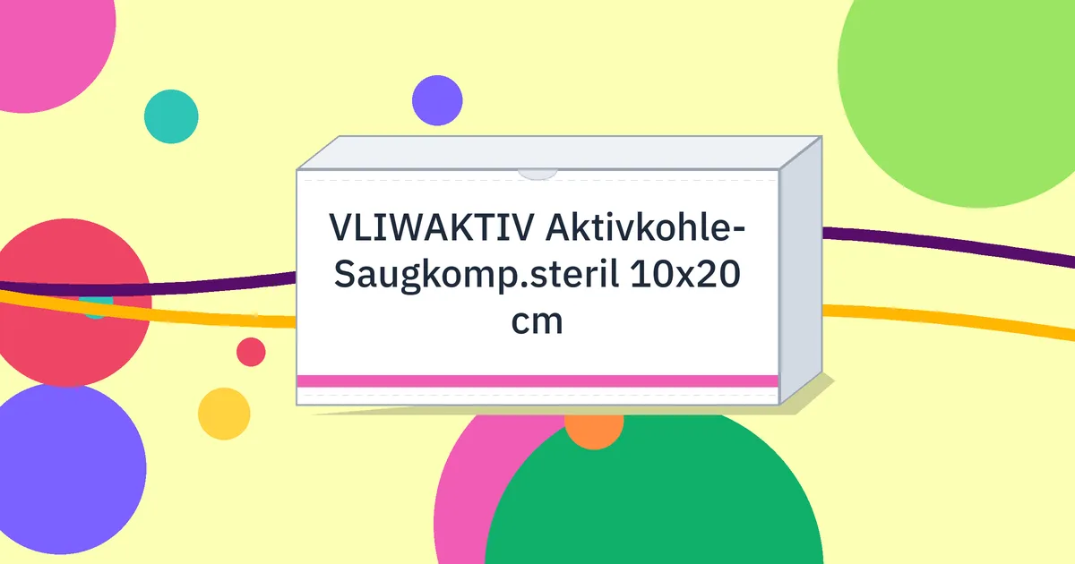 Symbolbild: Packung mit der Aufschrift VLIWAKTIV Aktivkohle-Saugkomp.steril 10x20 cm (PZN 17452870) – Verfügbarkeit und Bezug in Apotheken in Frankfurt am Main