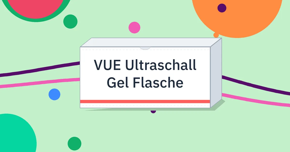 Symbolbild: Packung mit der Aufschrift VUE Ultraschall Gel Flasche (PZN 12558871) – Verfügbarkeit und Bezug in Apotheken in Frankfurt am Main
