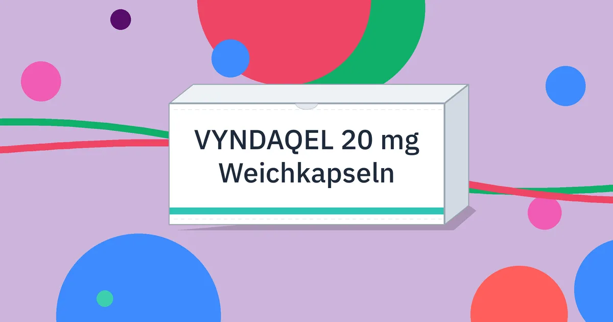 Symbolbild: Packung mit der Aufschrift VYNDAQEL 20 mg Weichkapseln (PZN 16133950) – Verfügbarkeit und Bezug in Apotheken in Frankfurt am Main