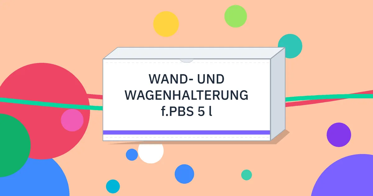 Symbolbild: Packung mit der Aufschrift WAND- UND WAGENHALTERUNG f.PBS 5 l (PZN 09107082) – Verfügbarkeit und Bezug in Apotheken in Frankfurt am Main