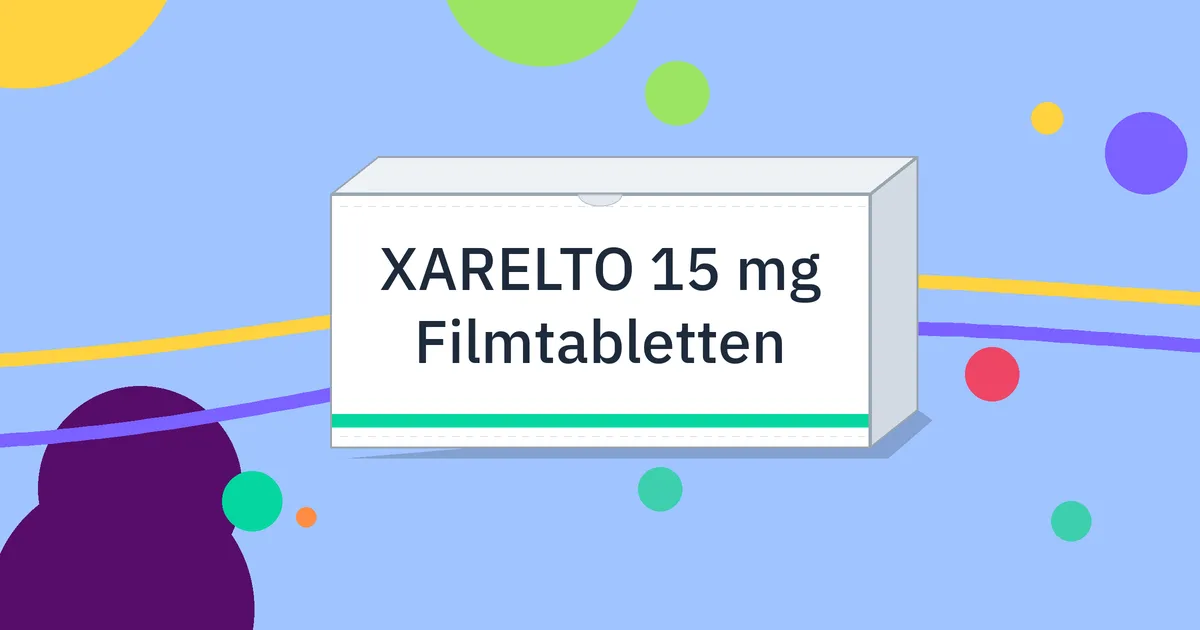 Symbolbild: Packung mit der Aufschrift XARELTO 15 mg Filmtabletten (PZN 08461404) – Verfügbarkeit und Bezug in Apotheken in Frankfurt am Main