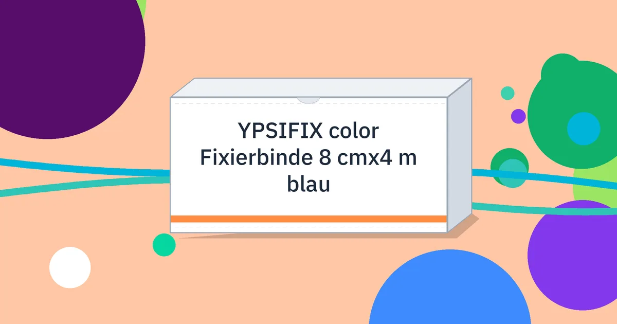 Symbolbild: Packung mit der Aufschrift YPSIFIX color Fixierbinde 8 cmx4 m blau (PZN 12604737) – Verfügbarkeit und Bezug in Apotheken in Frankfurt am Main