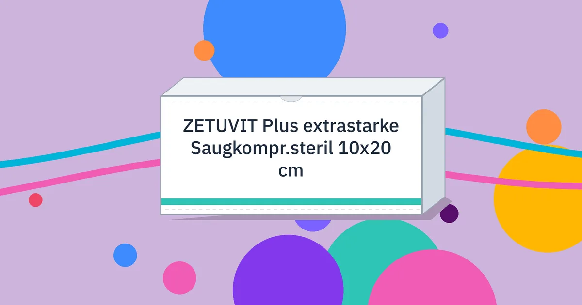 Symbolbild: Packung mit der Aufschrift ZETUVIT Plus extrastarke Saugkompr.steril 10x20 cm (PZN 15889580) – Verfügbarkeit und Bezug in Apotheken in Frankfurt am Main