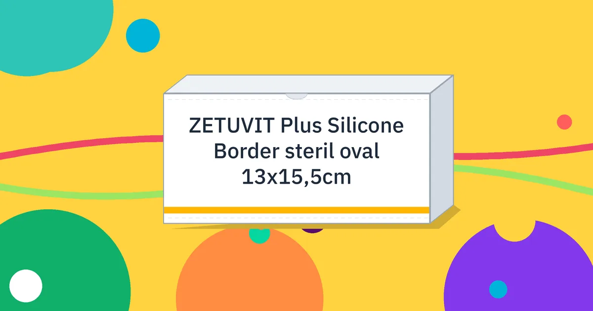 Symbolbild: Packung mit der Aufschrift ZETUVIT Plus Silicone Border steril oval 13x15,5cm (PZN 20611823) – Verfügbarkeit und Bezug in Apotheken in Frankfurt am Main