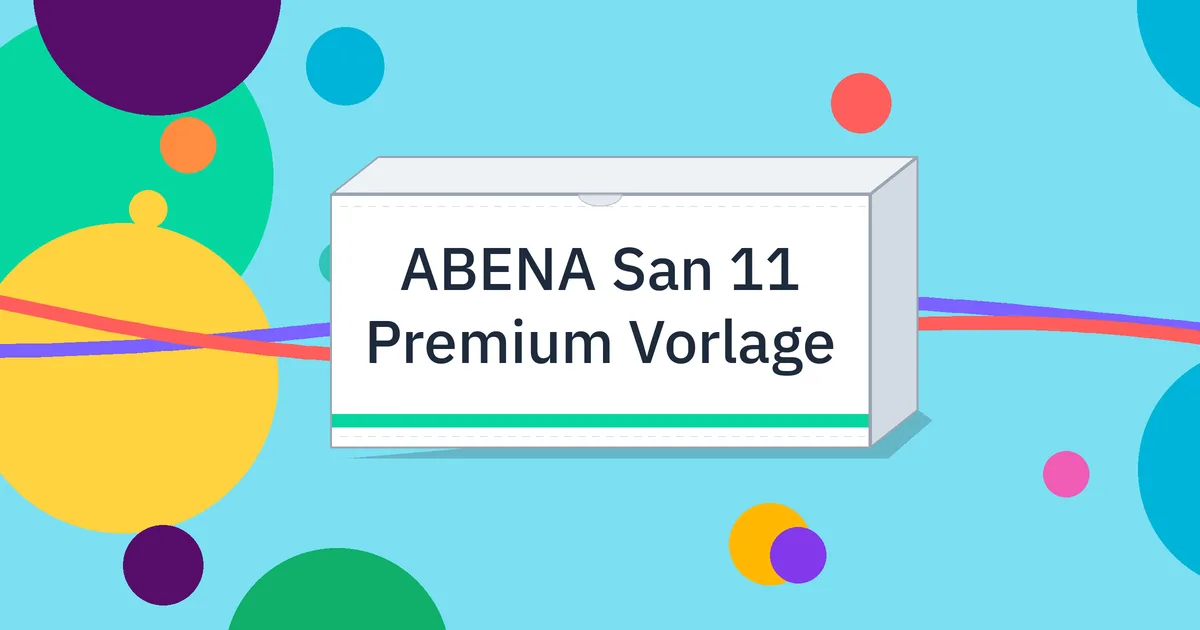 Symbolbild: Packung mit der Aufschrift ABENA San 11 Premium Vorlage (PZN 10219780) – Verfügbarkeit und Bezug in Apotheken in Frankfurt am Main