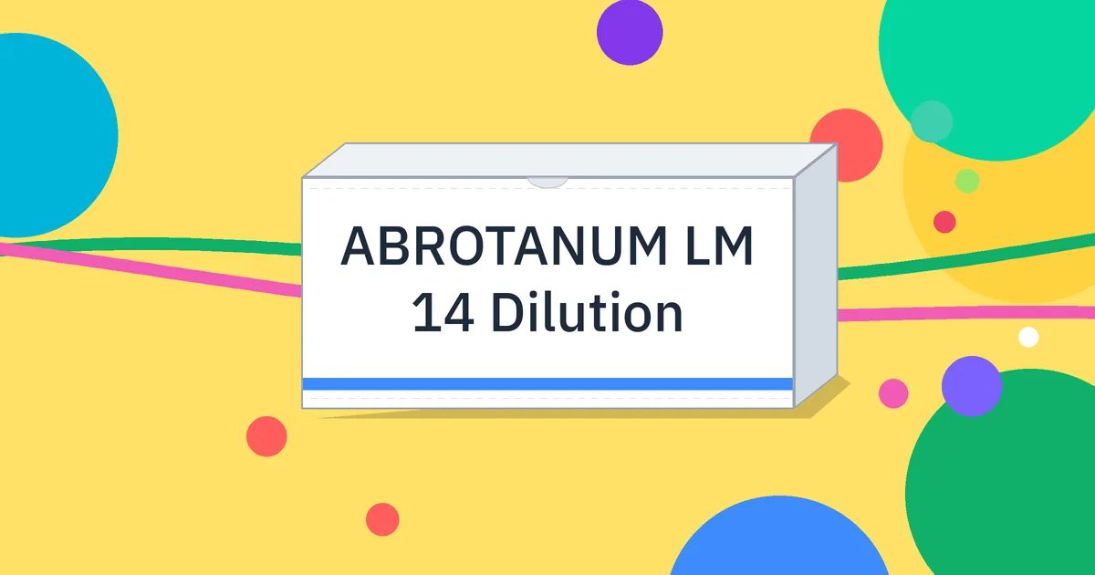 Symbolbild: Packung mit der Aufschrift ABROTANUM LM 14 Dilution (PZN 12750663) – Verfügbarkeit und Bezug in Apotheken in Frankfurt am Main