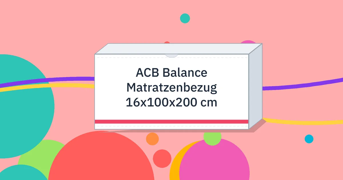 Symbolbild: Packung mit der Aufschrift ACB Balance Matratzenbezug 16x100x200 cm (PZN 11648767) – Verfügbarkeit und Bezug in Apotheken in Frankfurt am Main