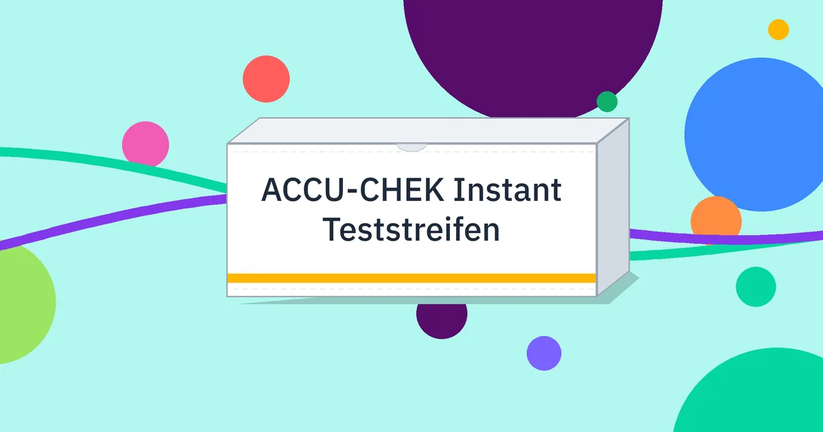 Symbolbild: Packung mit der Aufschrift ACCU-CHEK Instant Teststreifen (PZN 18455764) – Verfügbarkeit und Bezug in Apotheken in Frankfurt am Main