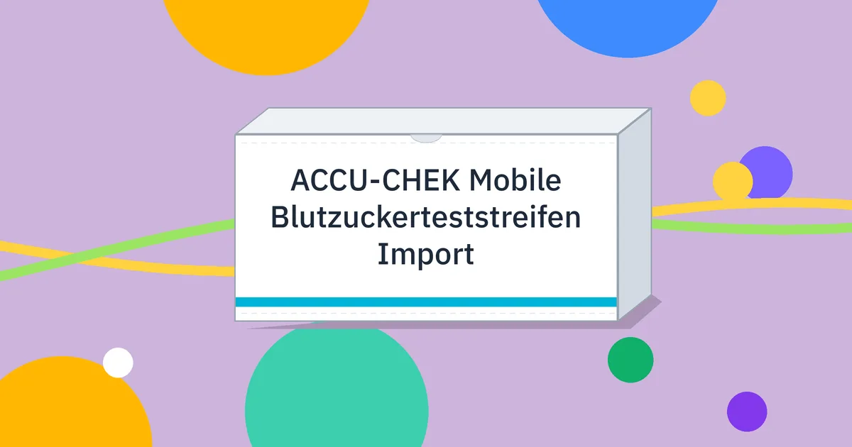 Symbolbild: Packung mit der Aufschrift ACCU-CHEK Mobile Blutzuckerteststreifen Import (PZN 13413689) – Verfügbarkeit und Bezug in Apotheken in Frankfurt am Main