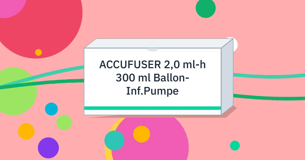 Symbolbild: Packung mit der Aufschrift ACCUFUSER 2,0 ml-h 300 ml Ballon-Inf.Pumpe (PZN 10710441) – Verfügbarkeit und Bezug in Apotheken in Frankfurt am Main