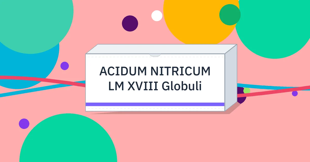 Symbolbild: Packung mit der Aufschrift ACIDUM NITRICUM LM XVIII Globuli (PZN 02821876) – Verfügbarkeit und Bezug in Apotheken in Frankfurt am Main