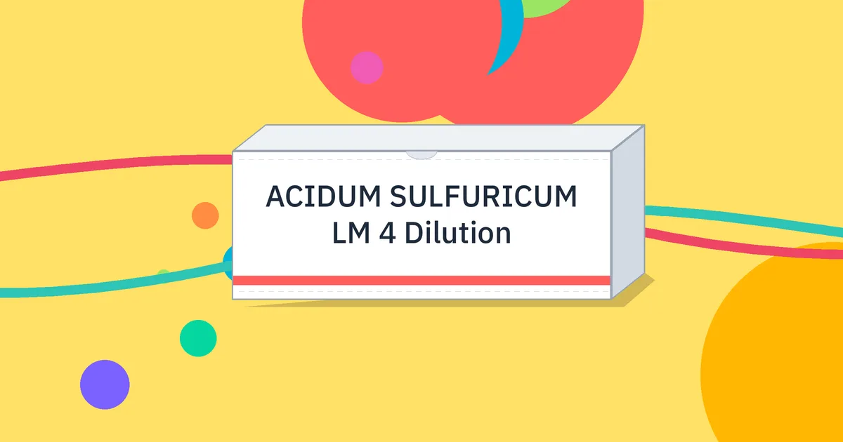Symbolbild: Packung mit der Aufschrift ACIDUM SULFURICUM LM 4 Dilution (PZN 12753934) – Verfügbarkeit und Bezug in Apotheken in Frankfurt am Main