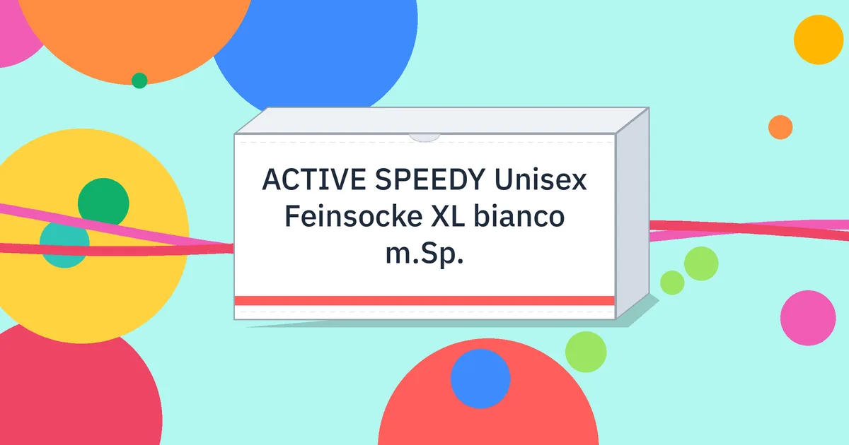 Symbolbild: Packung mit der Aufschrift ACTIVE SPEEDY Unisex Feinsocke XL bianco m.Sp. (PZN 16194874) – Verfügbarkeit und Bezug in Apotheken in Frankfurt am Main