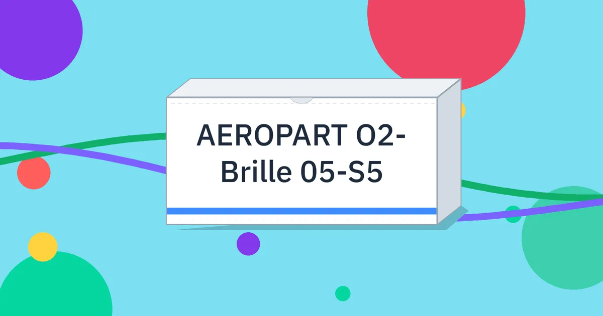 Symbolbild: Packung mit der Aufschrift AEROPART O2-Brille 05-S5 (PZN 02295525) – Verfügbarkeit und Bezug in Apotheken in Frankfurt am Main