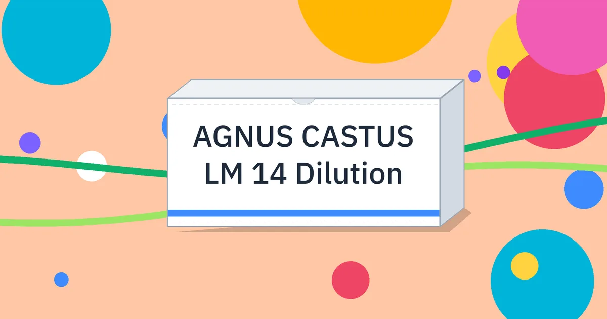 Symbolbild: Packung mit der Aufschrift AGNUS CASTUS LM 14 Dilution (PZN 13305327) – Verfügbarkeit und Bezug in Apotheken in Frankfurt am Main