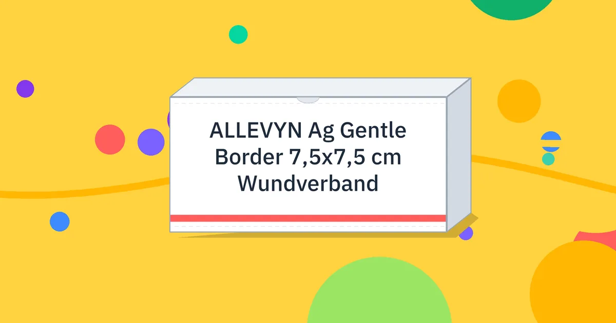 Symbolbild: Packung mit der Aufschrift ALLEVYN Ag Gentle Border 7,5x7,5 cm Wundverband (PZN 18034330) – Verfügbarkeit und Bezug in Apotheken in Frankfurt am Main