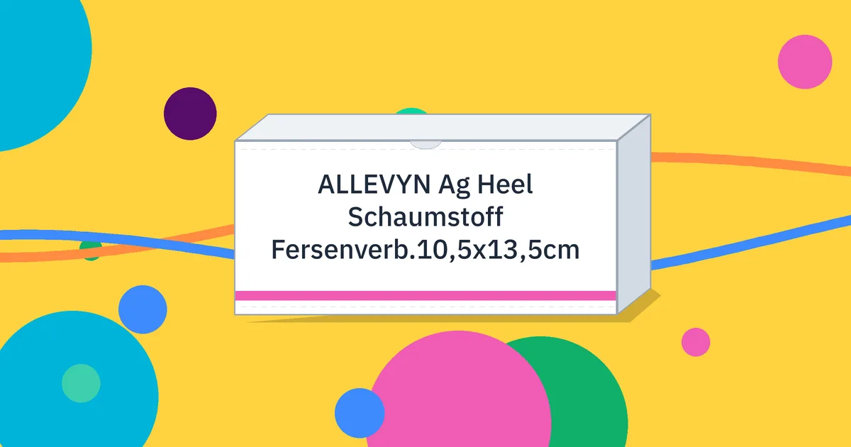 Symbolbild: Packung mit der Aufschrift ALLEVYN Ag Heel Schaumstoff Fersenverb.10,5x13,5cm (PZN 17830740) – Verfügbarkeit und Bezug in Apotheken in Frankfurt am Main