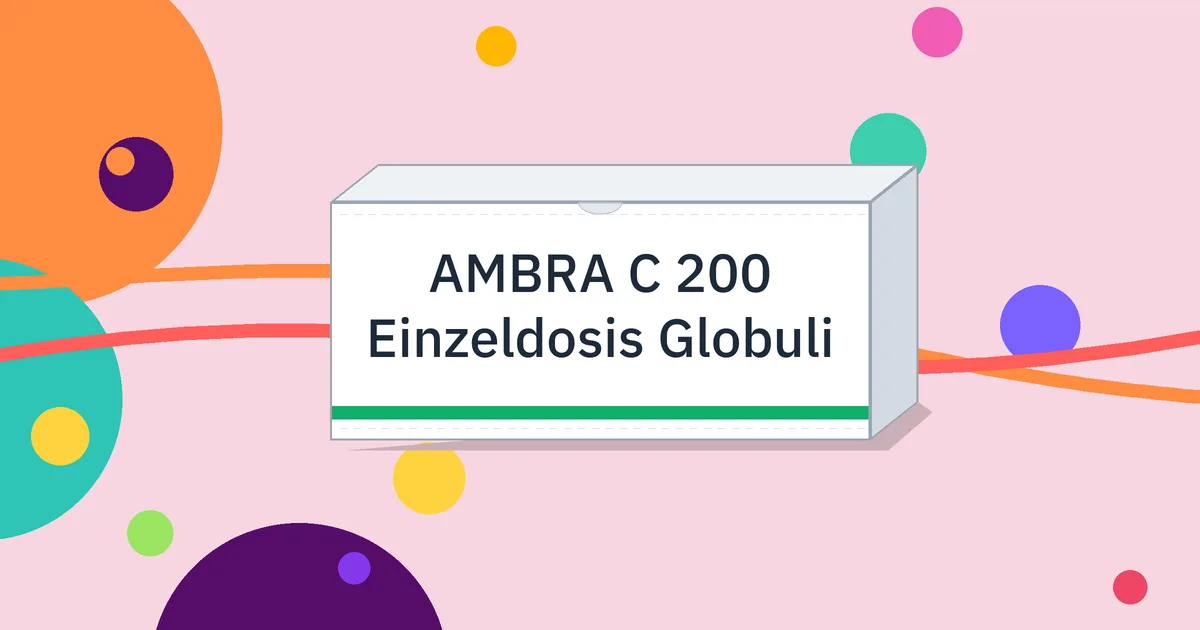 Symbolbild: Packung mit der Aufschrift AMBRA C 200 Einzeldosis Globuli (PZN 01924278) – Verfügbarkeit und Bezug in Apotheken in Frankfurt am Main