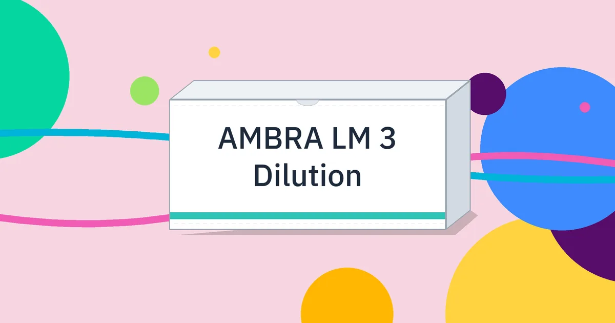Symbolbild: Packung mit der Aufschrift AMBRA LM 3 Dilution (PZN 12759701) – Verfügbarkeit und Bezug in Apotheken in Frankfurt am Main