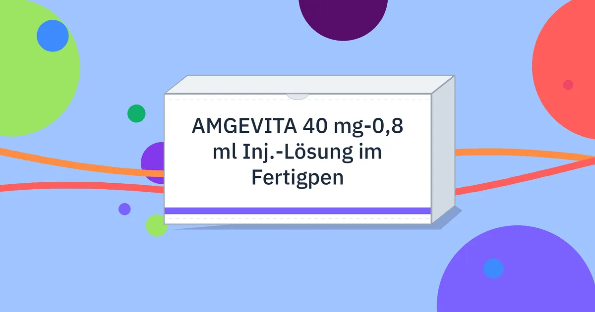 Symbolbild: Packung mit der Aufschrift AMGEVITA 40 mg-0,8 ml Inj.-Lösung im Fertigpen (PZN 15863149) – Verfügbarkeit und Bezug in Apotheken in Frankfurt am Main