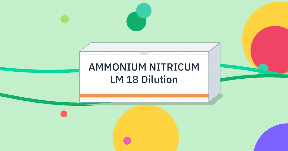 Symbolbild: Packung mit der Aufschrift AMMONIUM NITRICUM LM 18 Dilution (PZN 13321875) – Verfügbarkeit und Bezug in Apotheken in Frankfurt am Main