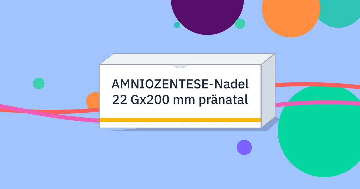 Symbolbild: Packung mit der Aufschrift AMNIOZENTESE-Nadel 22 Gx200 mm pränatal (PZN 17926960) – Verfügbarkeit und Bezug in Apotheken in Frankfurt am Main