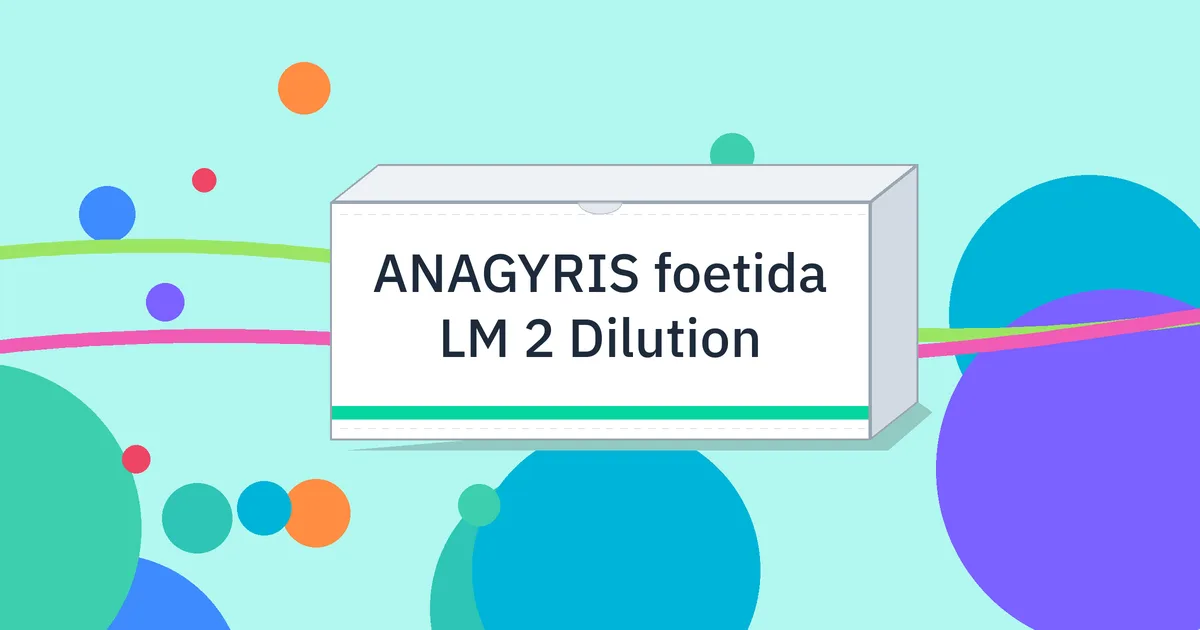 Symbolbild: Packung mit der Aufschrift ANAGYRIS foetida LM 2 Dilution (PZN 13328222) – Verfügbarkeit und Bezug in Apotheken in Frankfurt am Main