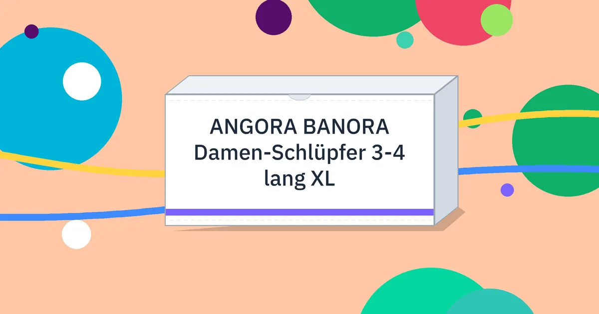 Symbolbild: Packung mit der Aufschrift ANGORA BANORA Damen-Schlüpfer 3-4 lang XL (PZN 06192727) – Verfügbarkeit und Bezug in Apotheken in Frankfurt am Main