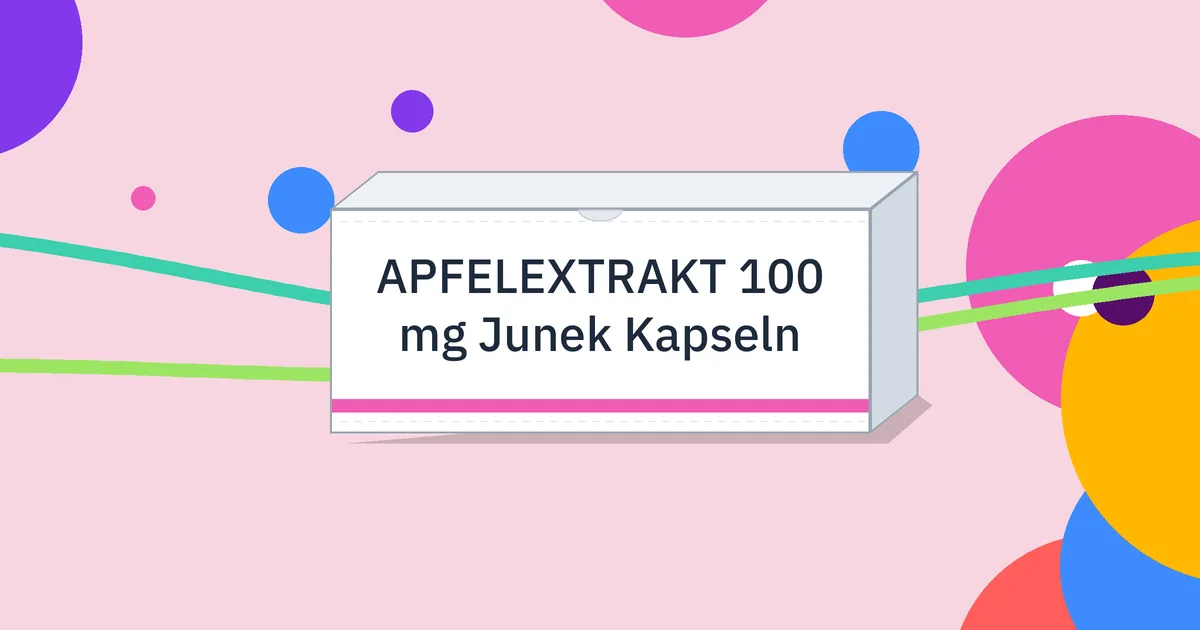 Symbolbild: Packung mit der Aufschrift APFELEXTRAKT 100 mg Junek Kapseln (PZN 10336474) – Verfügbarkeit und Bezug in Apotheken in Frankfurt am Main