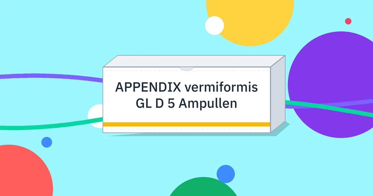 Symbolbild: Packung mit der Aufschrift APPENDIX vermiformis GL D 5 Ampullen (PZN 02901836) – Verfügbarkeit und Bezug in Apotheken in Frankfurt am Main