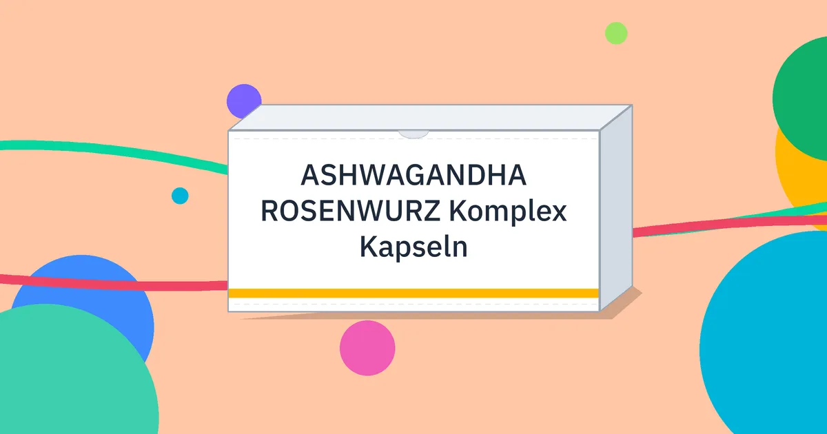 Symbolbild: Packung mit der Aufschrift ASHWAGANDHA ROSENWURZ Komplex Kapseln (PZN 16684785) – Verfügbarkeit und Bezug in Apotheken in Frankfurt am Main
