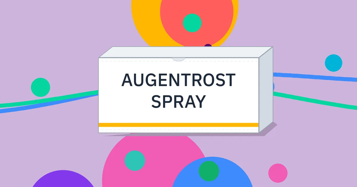 Symbolbild: Packung mit der Aufschrift AUGENTROST SPRAY (PZN 11712005) – Verfügbarkeit und Bezug in Apotheken in Frankfurt am Main