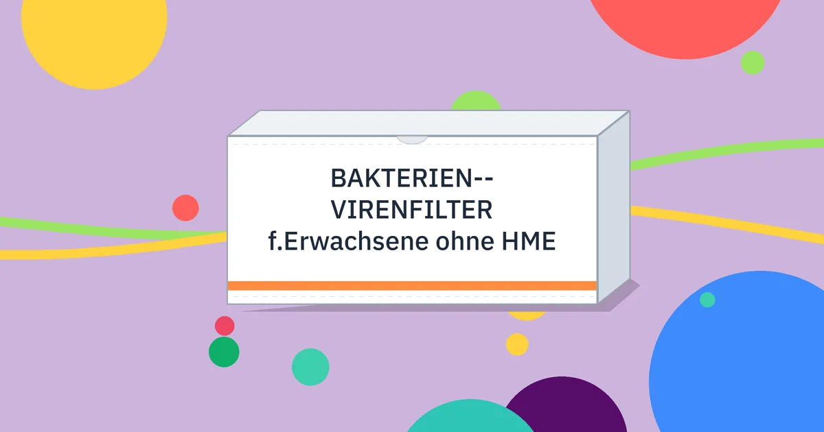 Symbolbild: Packung mit der Aufschrift BAKTERIEN--VIRENFILTER f.Erwachsene ohne HME (PZN 16735399) – Verfügbarkeit und Bezug in Apotheken in Frankfurt am Main
