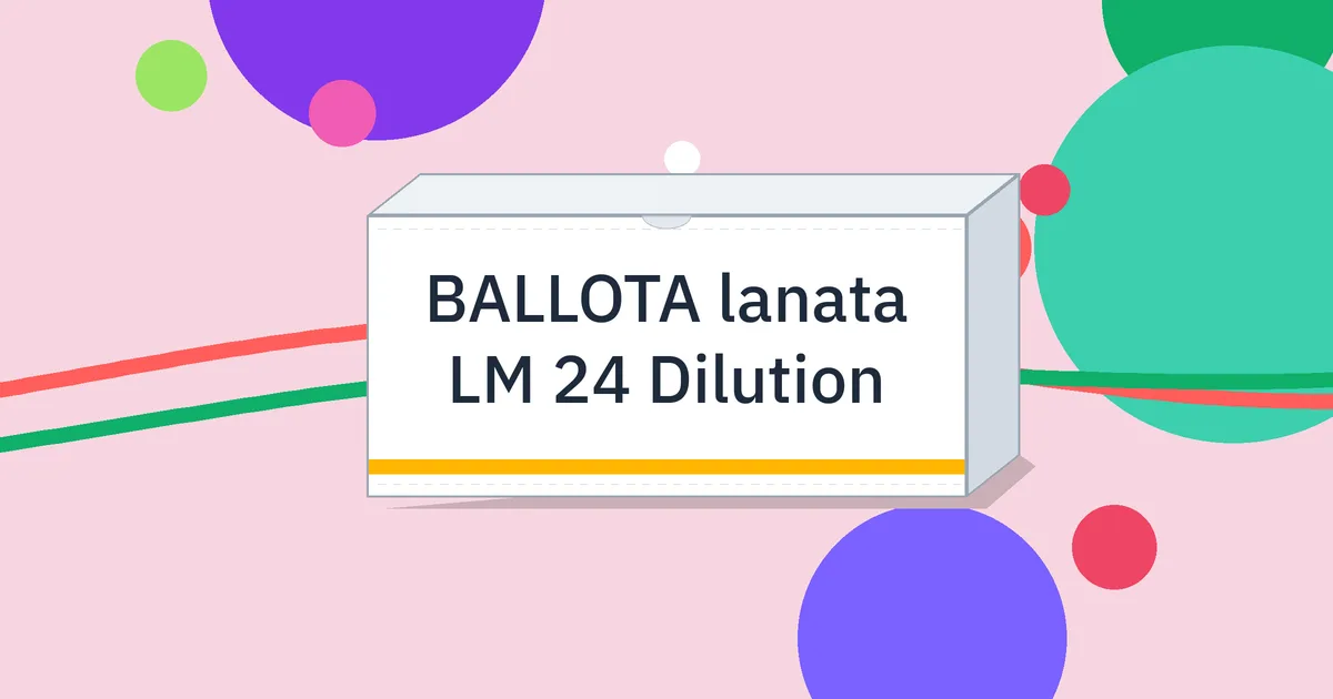 Symbolbild: Packung mit der Aufschrift BALLOTA lanata LM 24 Dilution (PZN 13374245) – Verfügbarkeit und Bezug in Apotheken in Frankfurt am Main